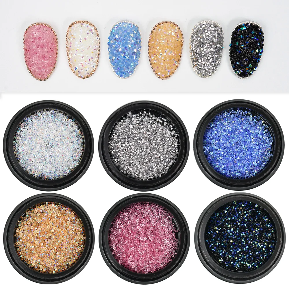 Pixie Stone 1.2mm/1200pcs Nail Chain/50cm Nail Art Crystal Stone Mini Glass Micro Crystal ...