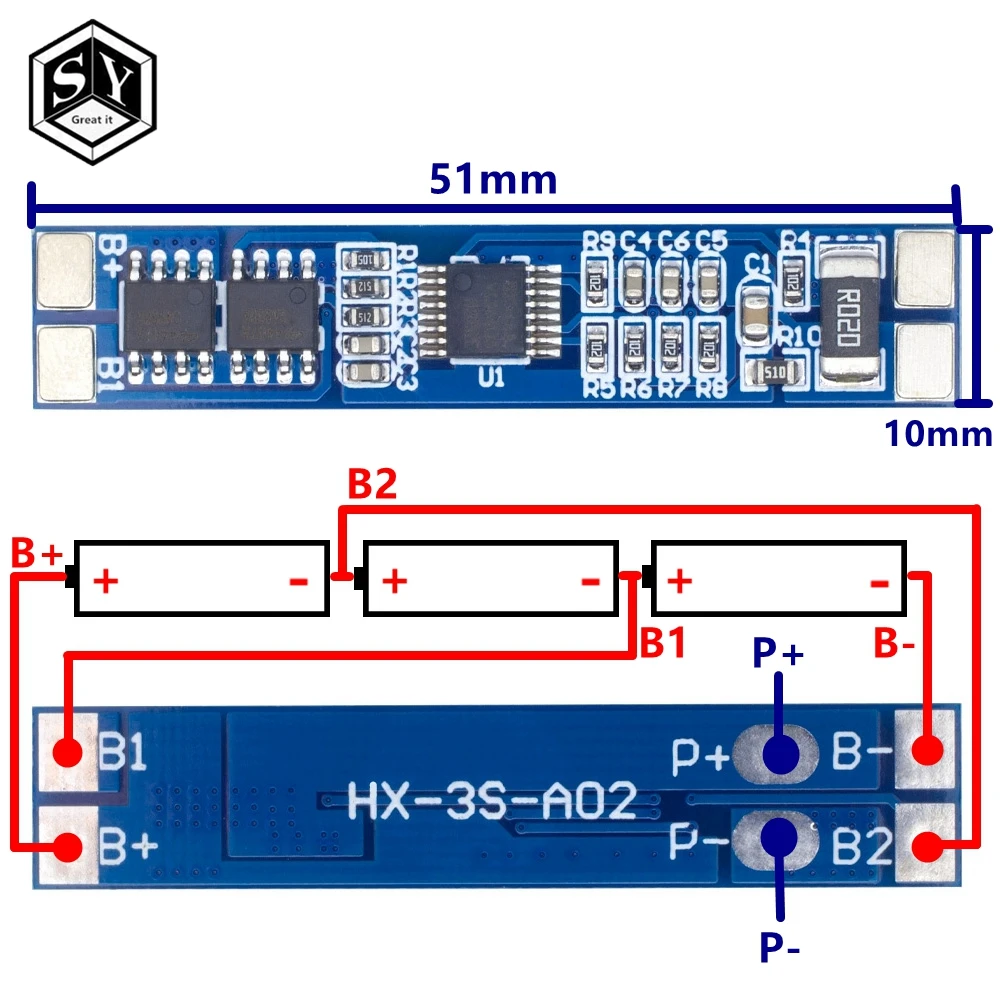 3s 12v 8a Li-ion 18650 Lithium Battery Charger Protection Board 11.1v ...