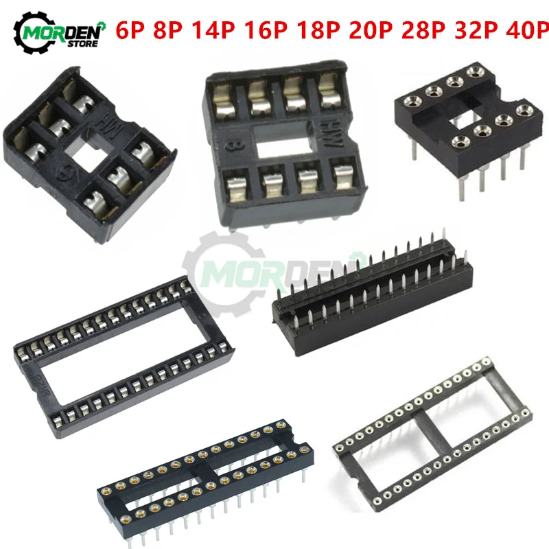 10Pcs-DIP-IC-Chip-Sockets-Adapter-Connector-Solder-Type-Socket-6Pin ...