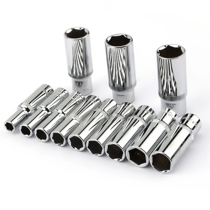 Crv 12pcs 3/8”inch Driver Deep Long Sockets Set 65mm Length 10mm Square ...