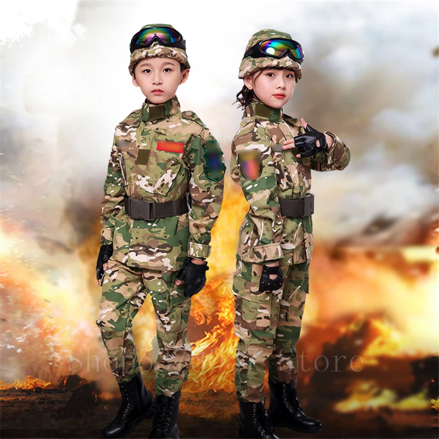Outdoor Army Military Unifroms Children Camouflage Tactical Combat CP ...