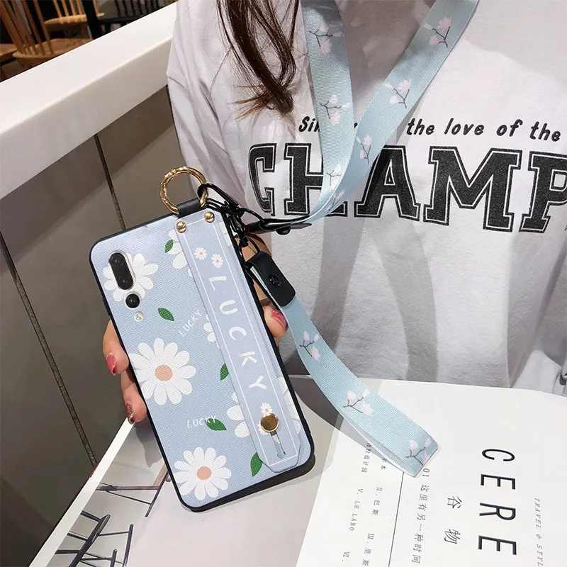 Шеи ремешок для запястья чехол для huawei Коврики 20 P30 Pro P20 Lite Honor 10 9 Lite V20 8X 9X ...