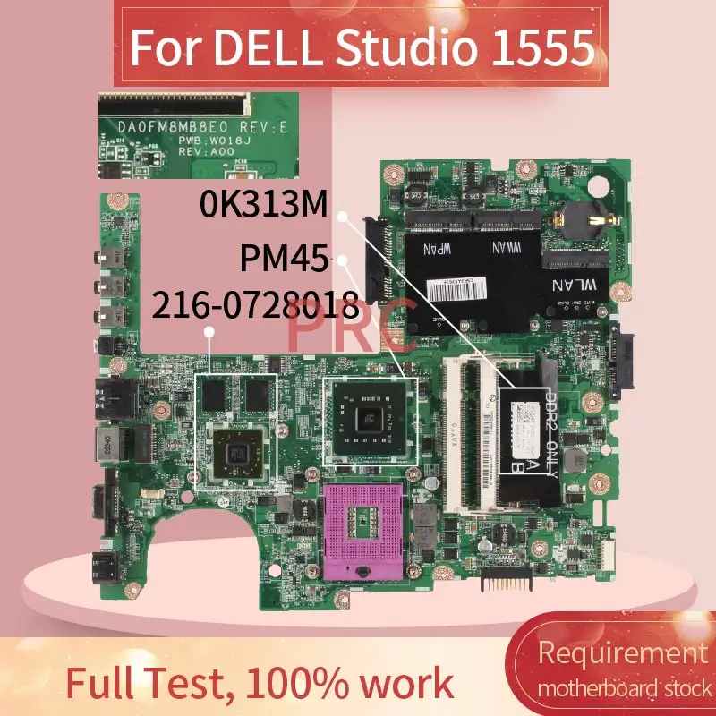 CN-0K313M-0K313M-For-DELL-Studio-1555-Notebook-Mainboard-DA0FM8MB8E0 ...