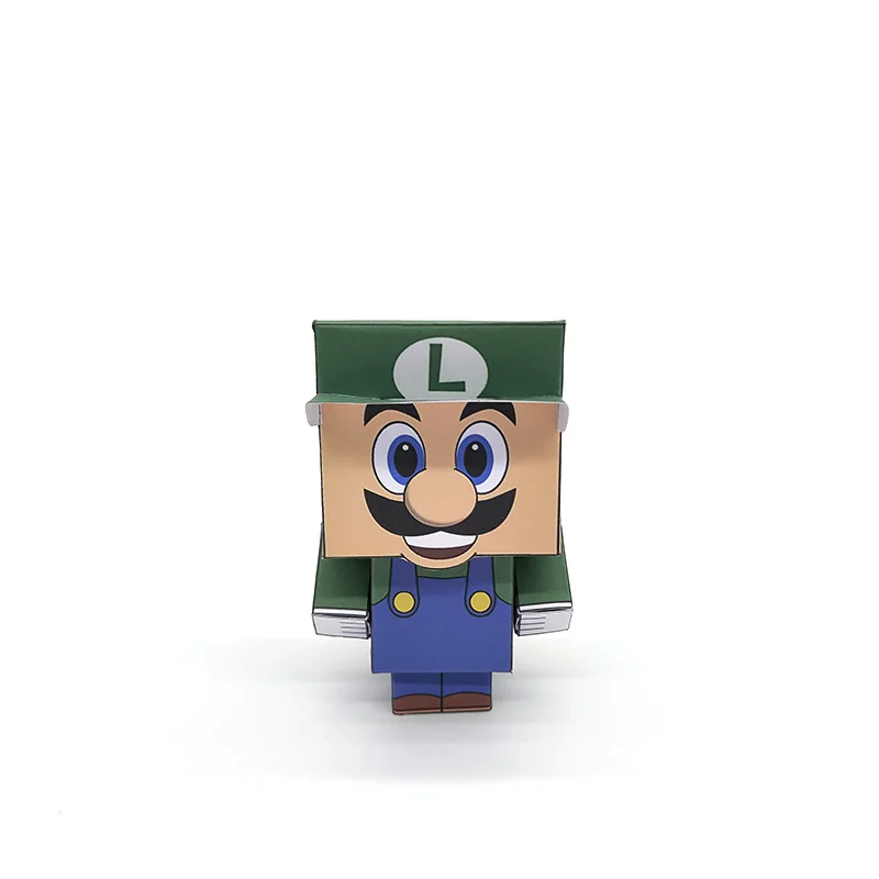 No-glue Super Mario Bros Luigi Folding Cute 3D Paper Model Papercraft ...