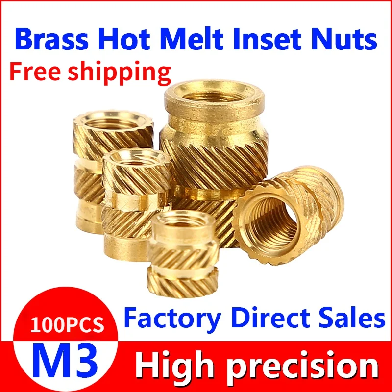 Brass Hot Melt Inset Nuts Heating Molding Copper Thread Inserts Nut Sl ...