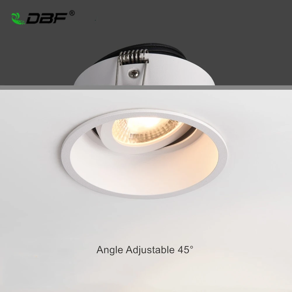 [DBF]Frameless Angle Adjustable Recessed LED Downlight 5W 7W 12W 15W Dimmable Deep Glare LED ...