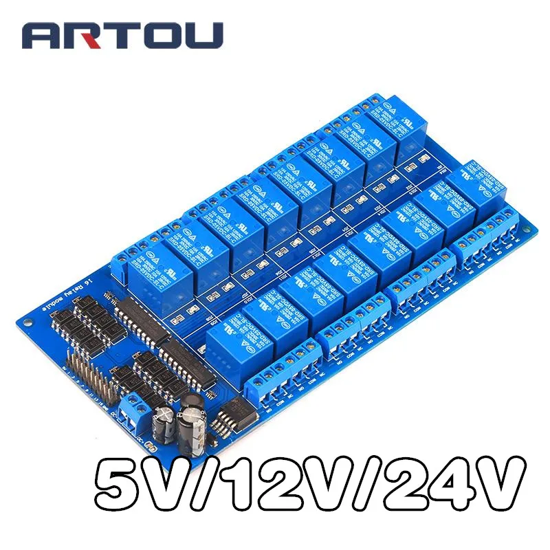 DC-5V-12V-24V-16-Channel-Relay-Shield-Module-with-Optocoupler-LM2596 ...