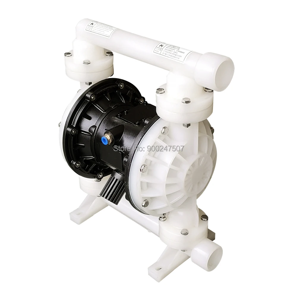 Air Operated Double Diaphragm Pump 1/2" 19 L/min PP Rubber Diaphragm Optional for Chemical ...