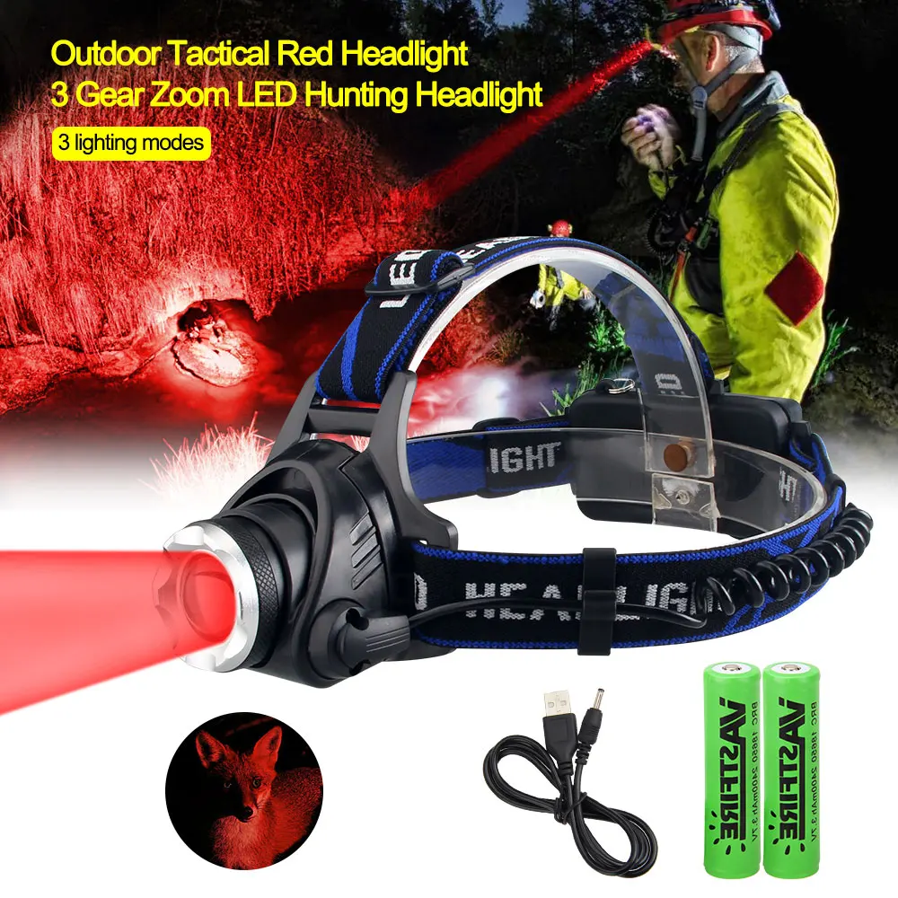Tactical-Red-Green-Purple-Light-Head-Torch-Zoomable-LED-Headlight-USB ...