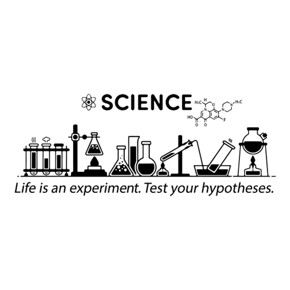 New Chemical Experiment Pattern Carved Wall Stickers, Living Room Study ...