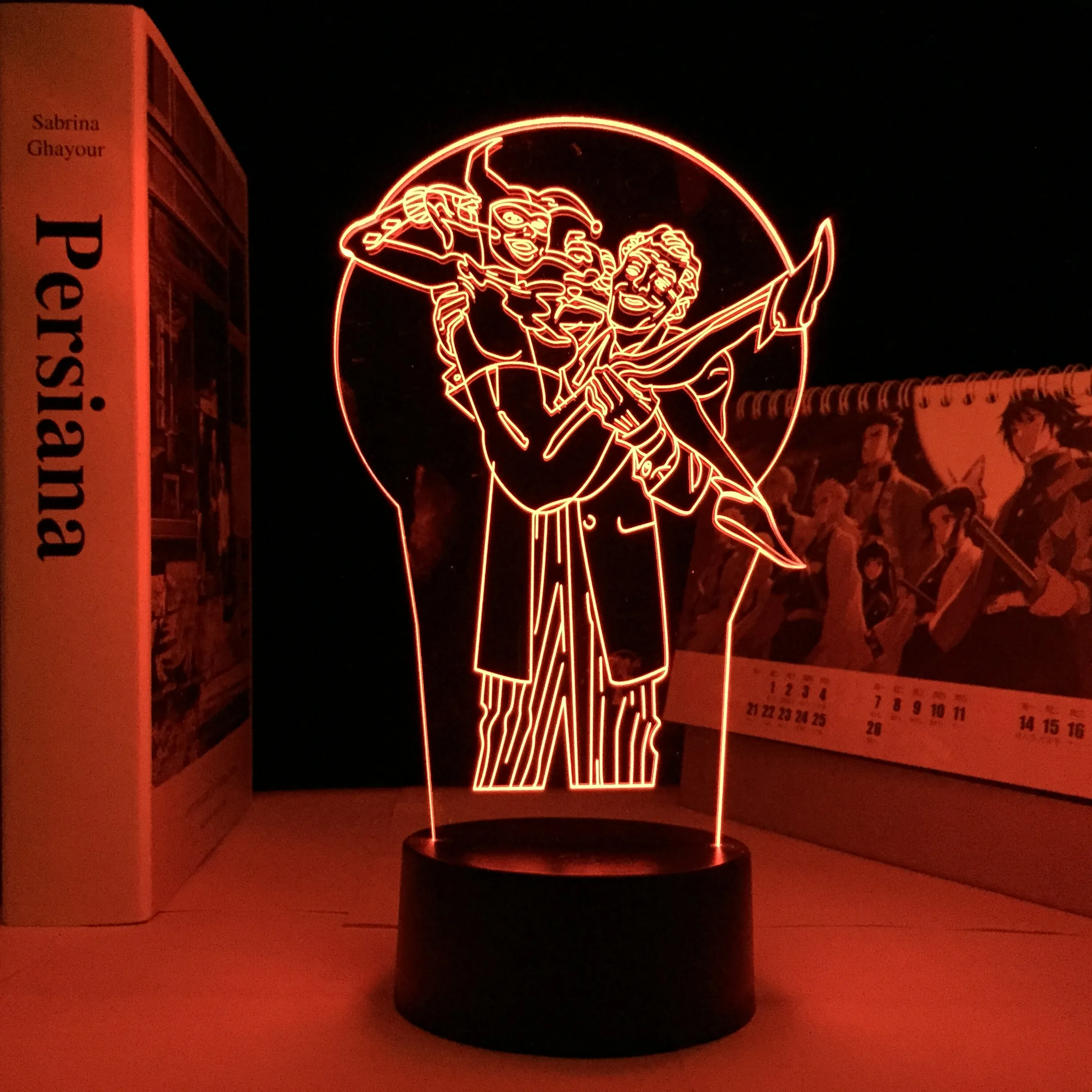 Man Holding Joker Smiling 3D LED Lamp Bedroom Decoration Acrylic Light ...