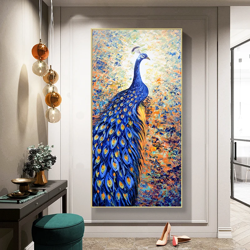 Peacock Oil Painting On Canvas