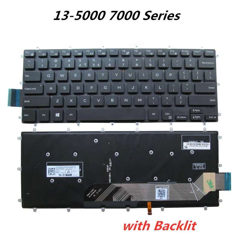 New English Layout Keyboard For Dell Inspiron 13 5000 5368 7378 7460 ...