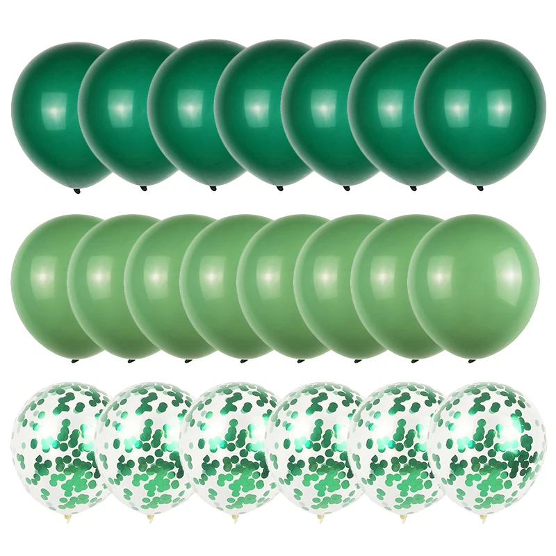 20Pcs-Bean-Green-Balloons-Set-Metallic-Confetti-Ballon-Animal-Jungle ...