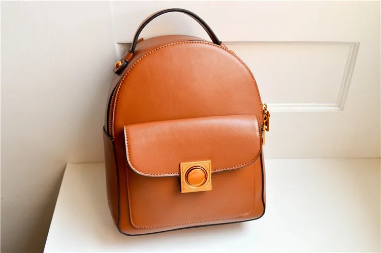 Classic Mini Women Backpack Split Leather Patchwork Color School Bag ...
