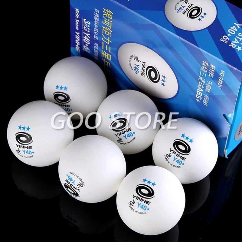 YINHE 3 Star Y40+ H40+ Table Tennis Balls (3 Star, New Material 3 Star Seamed ABS Balls) Plastic ...