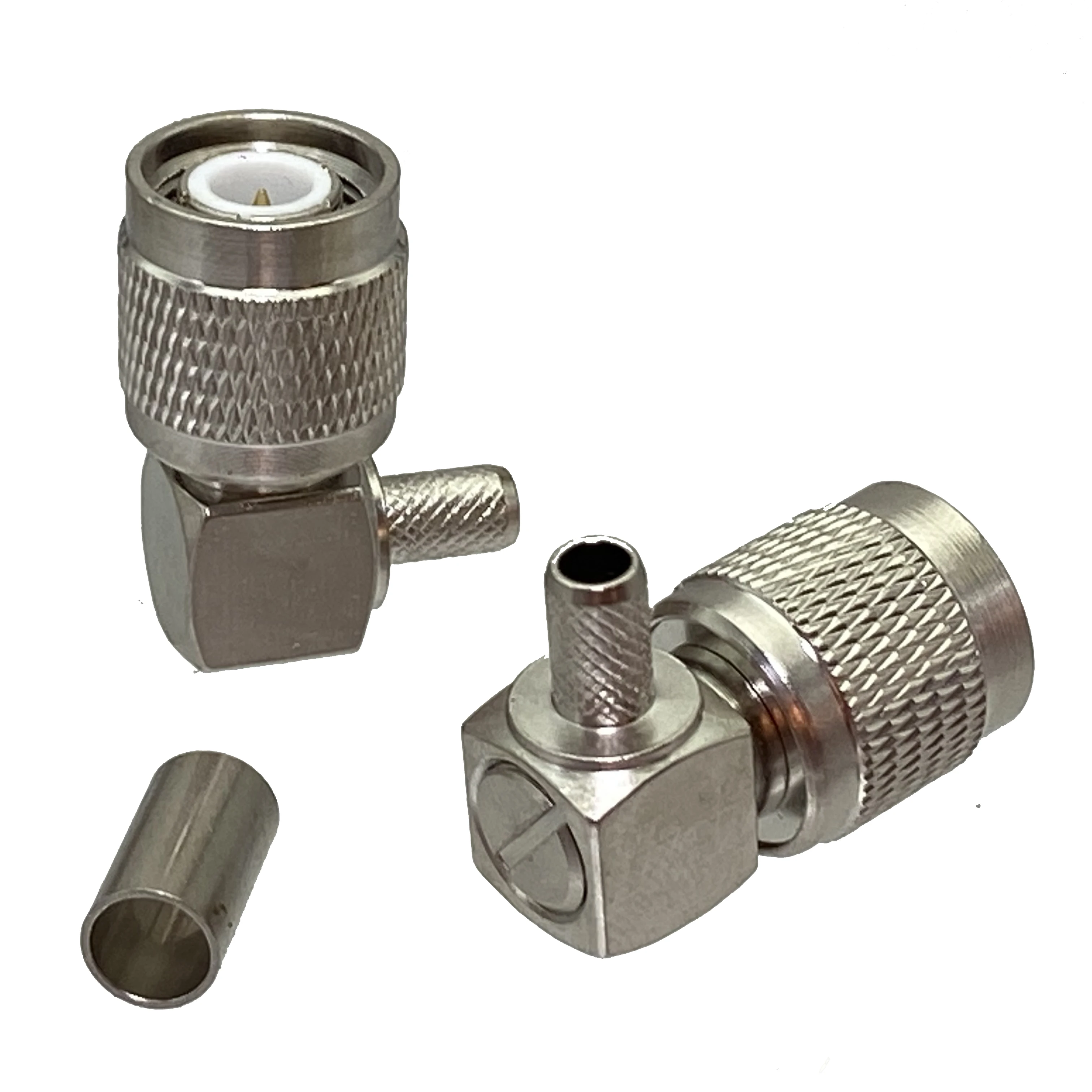 Connector Tnc Male Plug Crimp Rg58 Rg142 Lmr195 Rg400 Cable Right Angle Wire Terminal Rf Coaxial ...