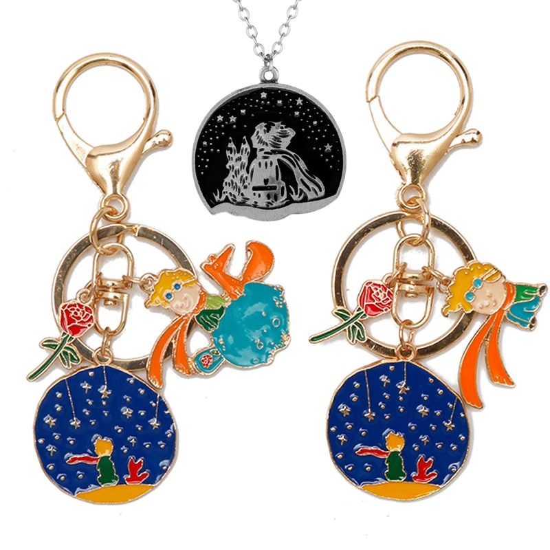 Le Petit Prince Rose Boy Keychain Trinket Car Keyholder Bags Keyrings ...