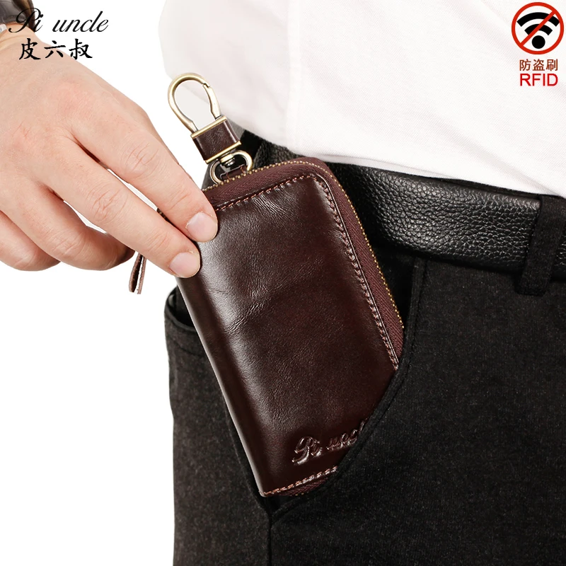 New Arrivals The First Layer Cowhide Leather Key Holders For Men Multi ...