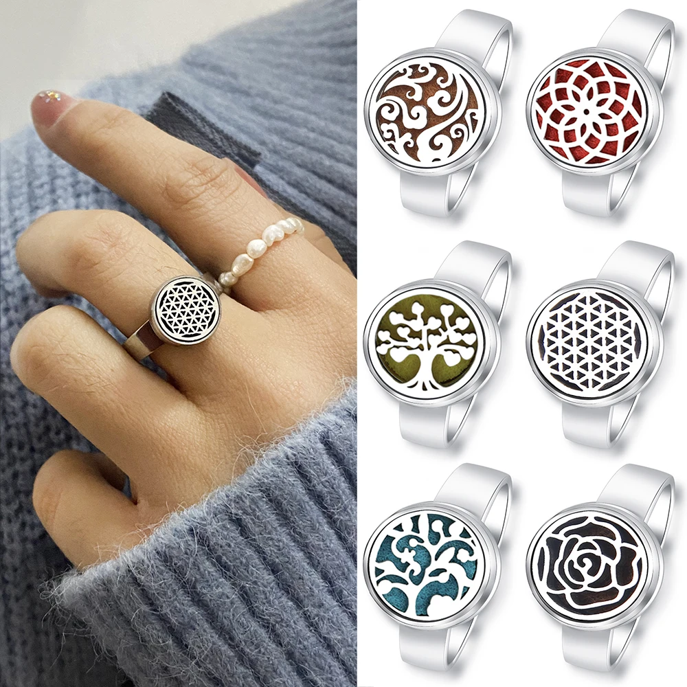 Aromatherapy-Essential-Oil-Diffuser-Rings-Stainless-Steel-Spiral-Open ...