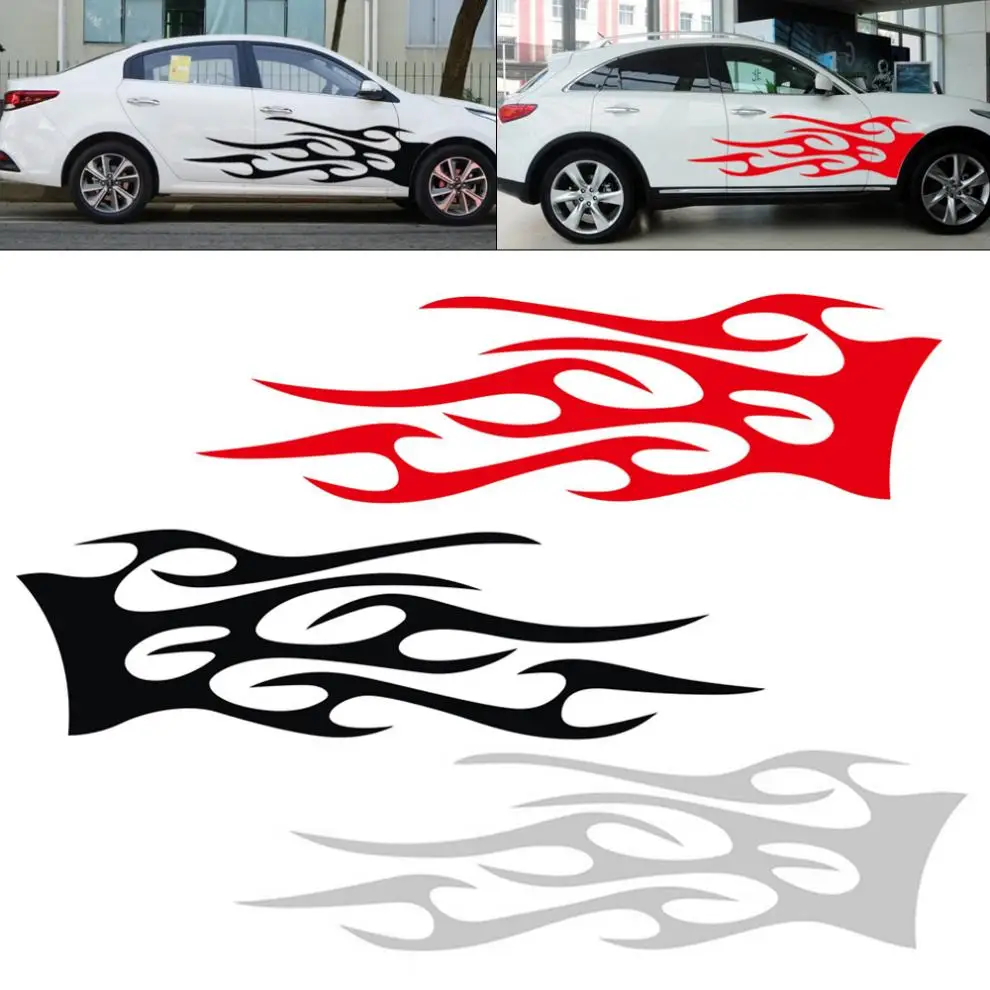 2pcs/pair 150 X 42cm Pvc Car Stickers And Decals Flame-style Totem ...