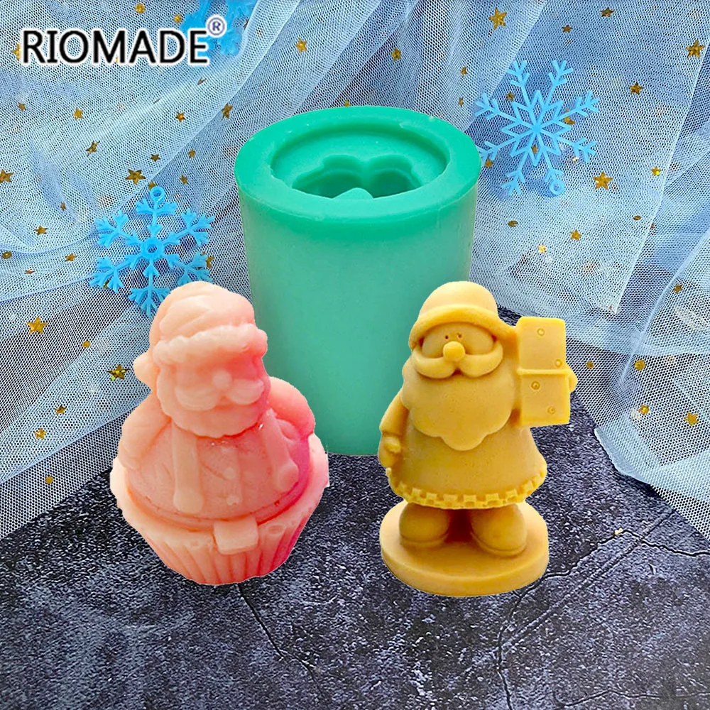 3D Santa Claus Snowman Silicone Mold Chocolate Cake Cupcake Fondant ...