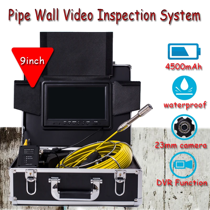 9inch LCD Monitor Pipe Wall Video Inspection System DVR Function With ...