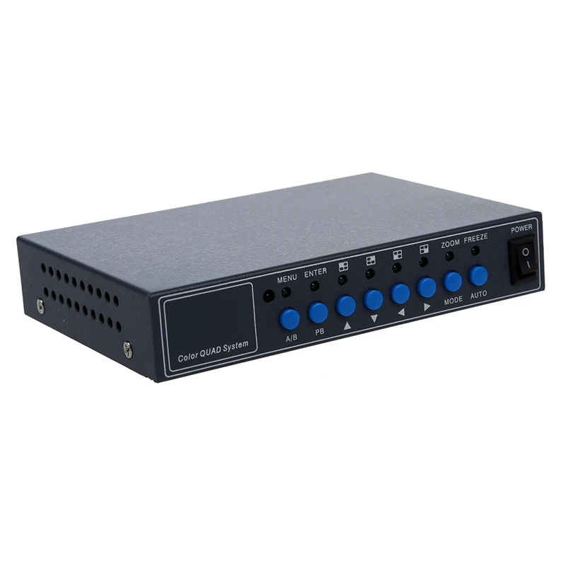 VGA 4CH Color CCTV Security Camera Video Quad Processor Splitter Remote ...