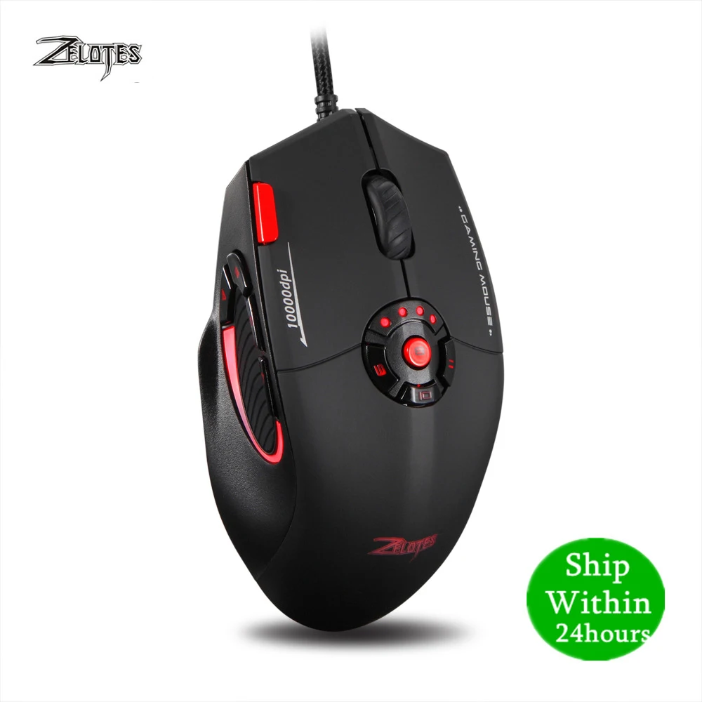 Ratón óptico ZELOTES C 16 para videojuegos con cable USB, 12 Botones ...