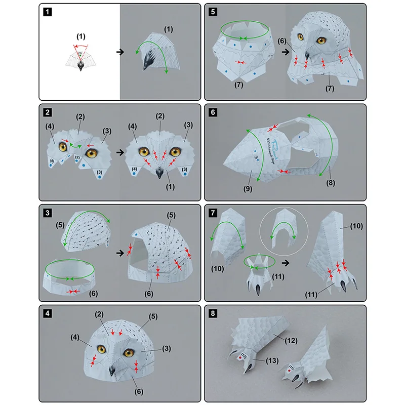 3d Paper Owl Cut Out Templates