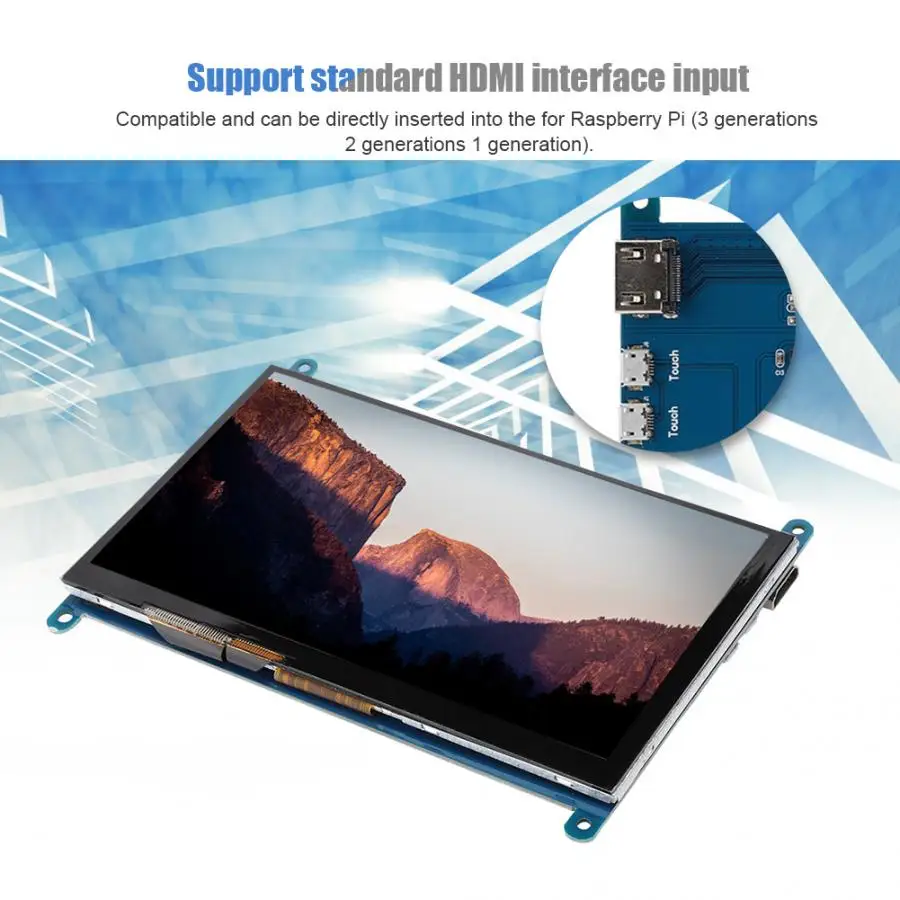 7 дюймов ЖК-дисплей HDMI Экран дисплея 1024x600 со сверхвысоким ...