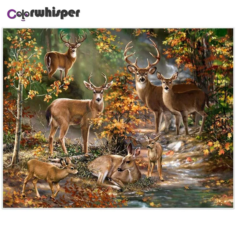 Алмазная картина Полная площадь круглая дрель олень 5d алмазная вышивка крестиком Мозаика