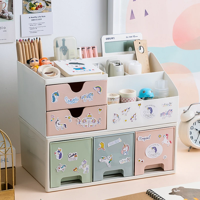 Large Capacity Cute Desk Organizer Storage Pen Holder Pencil Storage ...