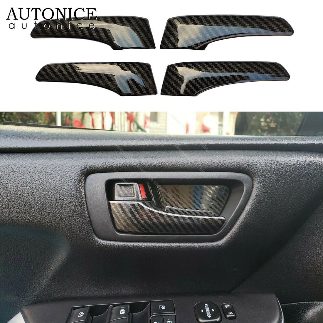 4pcs-Carbon-Fiber-Color-Inner-Door-Open-Handle-Cover-Fit-for-Toyota ...