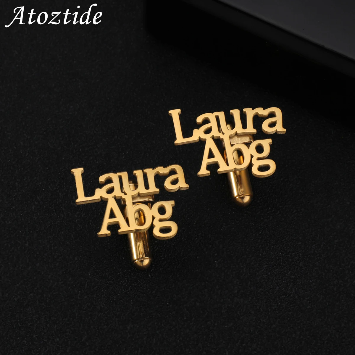 Atoztide-Custom-Engraved-Double-Names-Cufflinks-Personalized-Letter ...