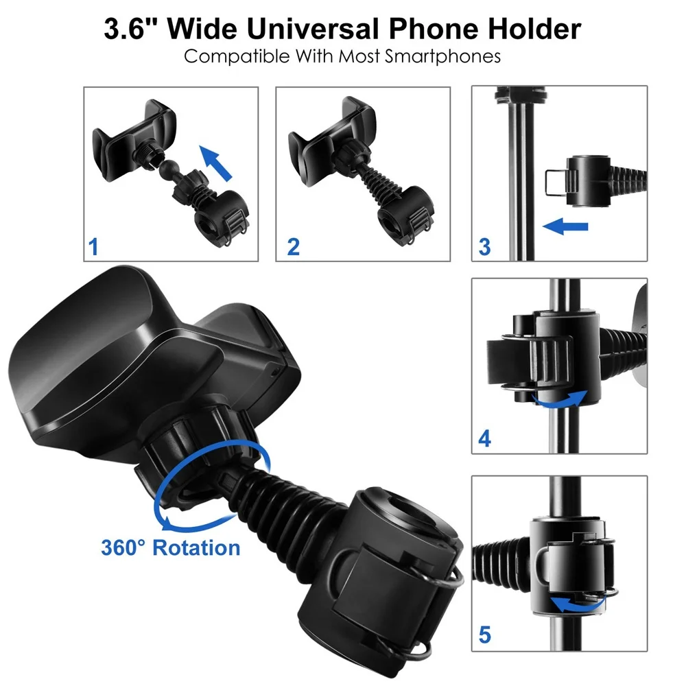 Led Video Ring Light with 51inch Tripod Stand Phone Holder Selfie ...