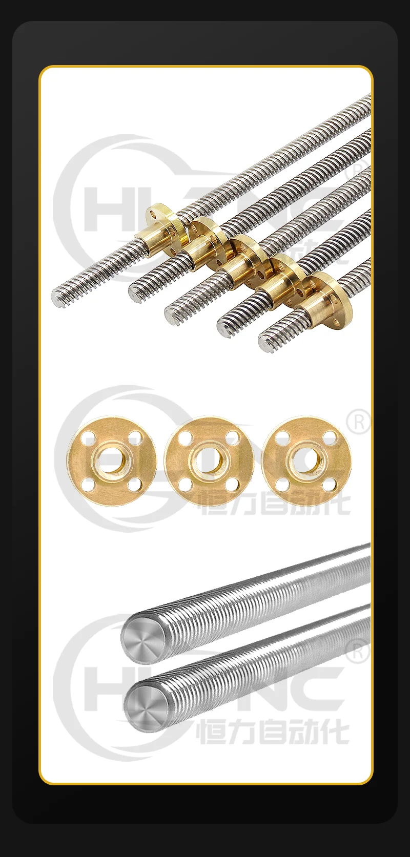 T8 And Brass Nut, T12 3D Printer, Thread 12mm Lead 2mm 3 4 8 10 12 14mm ...