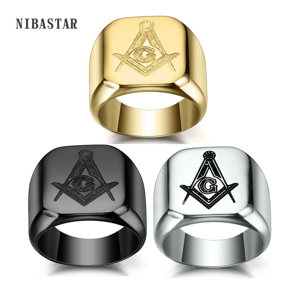 316L Stainless Steel Masonic Ring for Men, master masonic signet ring ...