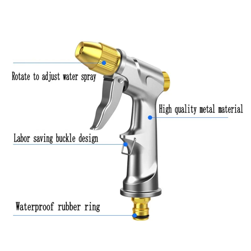 TETE D'ARROSAGE,Silvery Gun Kit--Pistolet à eau haute pression, système ...