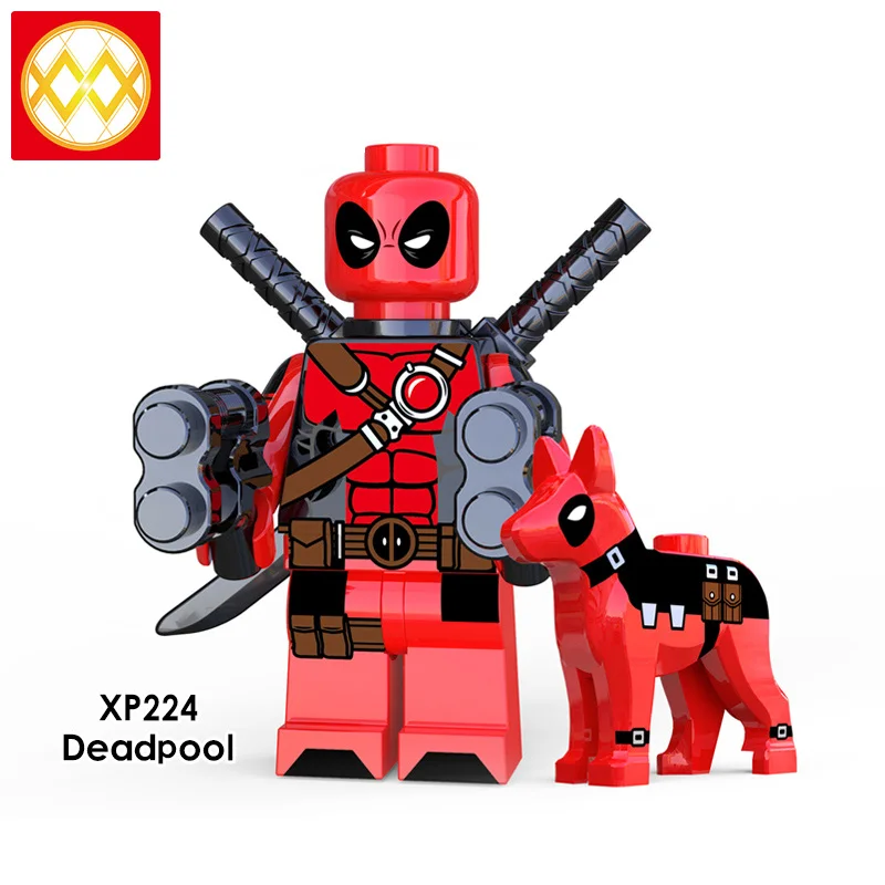 Deadpool with Dog Building Blocks Marvel Avengers Super Heroes Gwenpool ...