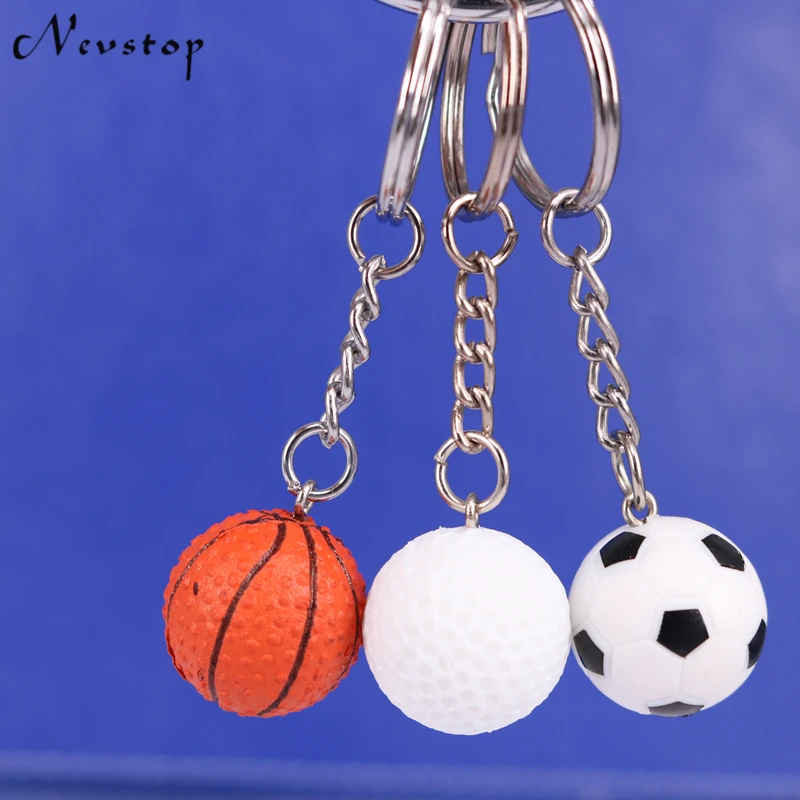 1Pcs Hot Selling Football Basketball Golf Ball Pendant Keyring Sports ...