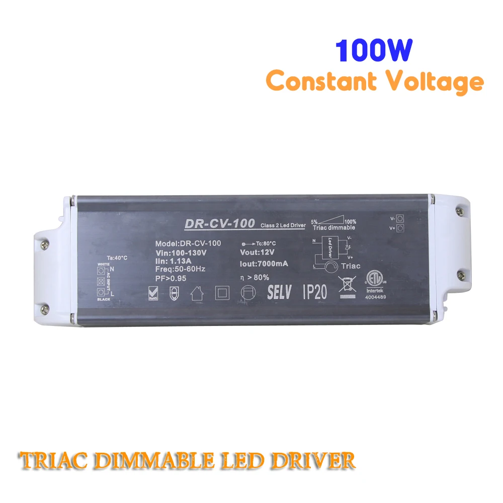 12v/24v 100w Constant Voltage Triac Dimmable Led Driver Dimming Power ...