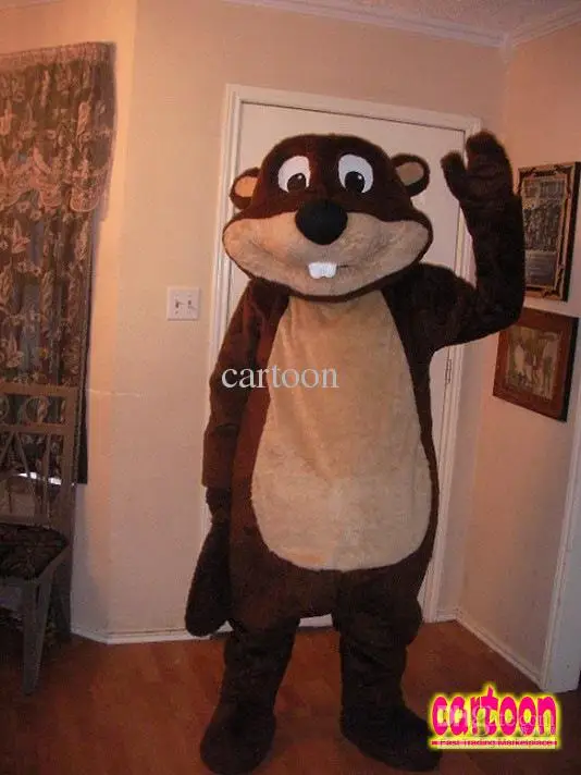 Disfraz profesional de Mascota de castor marrón para adultos, vestido ...