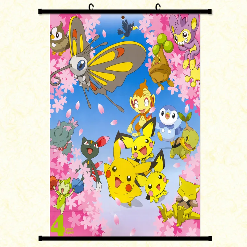 Pokemon Pikachu Anime Wall Scroll Painting Poster - KawaiiMerch.com