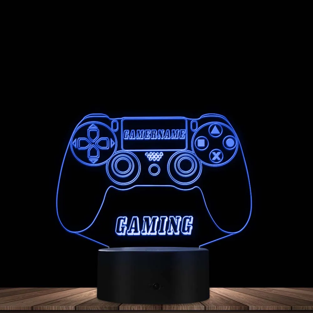 Lighting Gamer Night Light Acrylic Personalised Gift Colour Changing ...