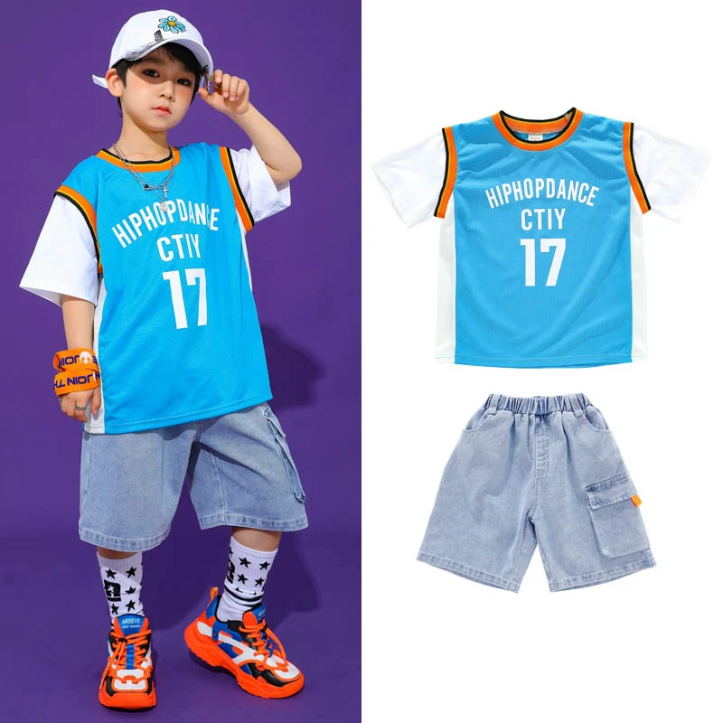 Blue-Jazz-Dance-Costumes-Boys-Street-Dance-Practice-Wear-Hiphop-Rave ...