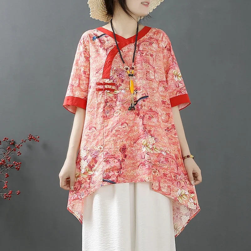 Chinese-Style-Summer-Clothes-For-Women-2020-Floral-Cheongsam-Top-And ...