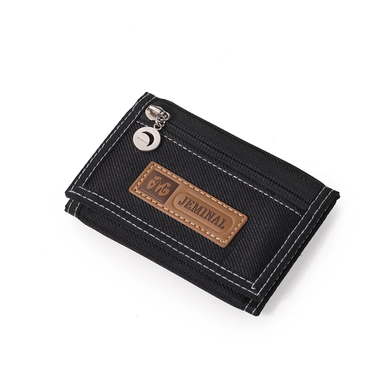 Mens Trifold Short Wallet With ID Window Simple Velcro Card Holder Bag ...