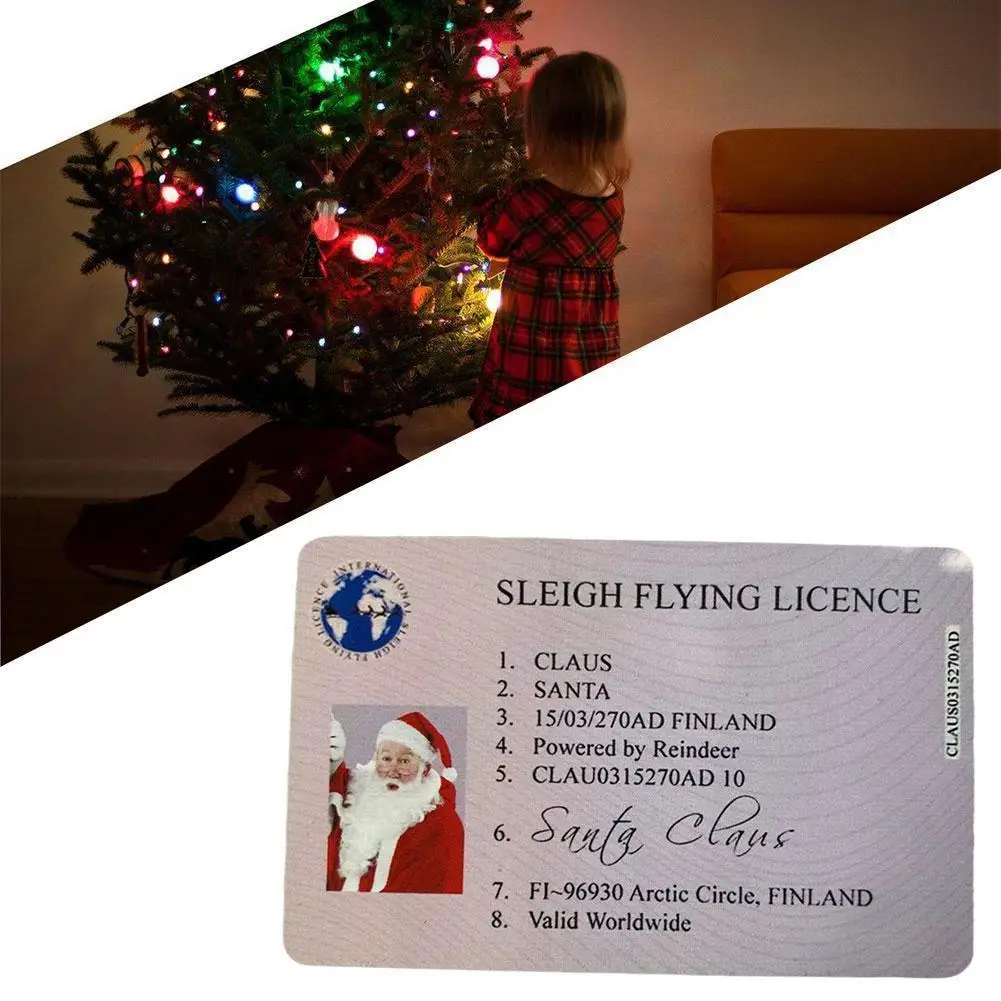 C -Cartes de vol du père noël, permis de faire du traîneau, ornement ...