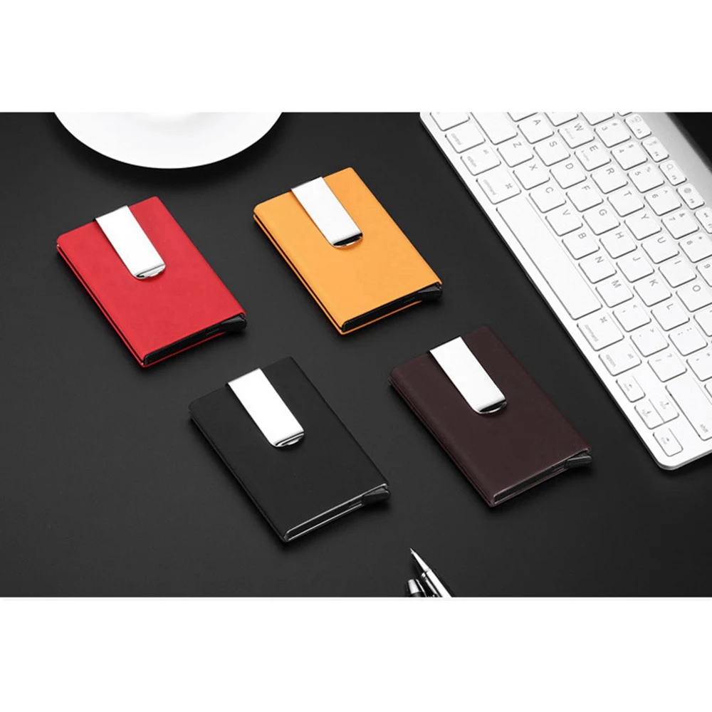 Clip de acero inoxidable de cuero Pu para tarjetas de crédito ...